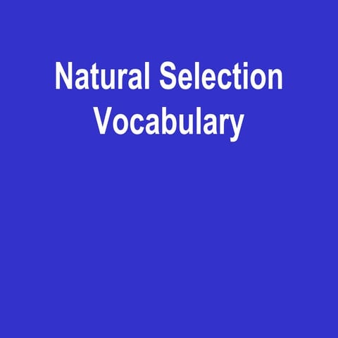 Natural selection notes | PPT
