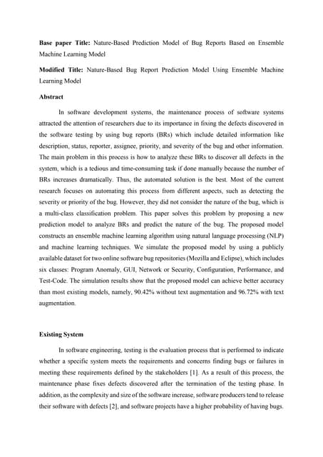 Nature Based Prediction Model Of Bug Reports Based On Ensemble Machine Learning Modeldocx 6813