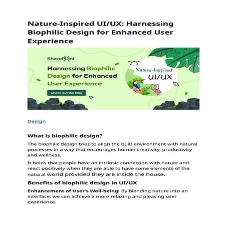 Nature-Inspired UI/UX: Harnessing Biophilic Design for Enhanced User ...