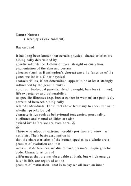 Nature vs nurture | PPTX