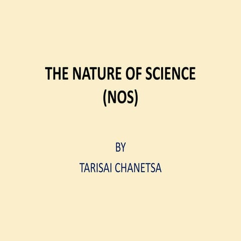 Understanding the Nature of Science (NOS | PPT
