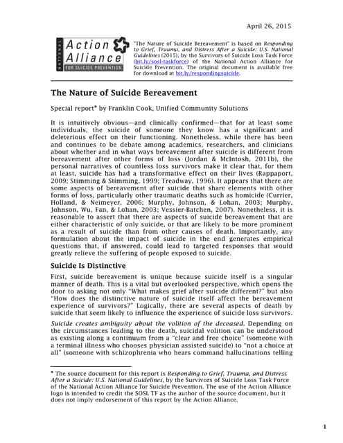 Impact of Suicide on People Exposed to a Fatality | PDF | Mental Health ...