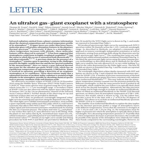 An ultrahot gas-giant exoplanet with a stratosphere | PDF