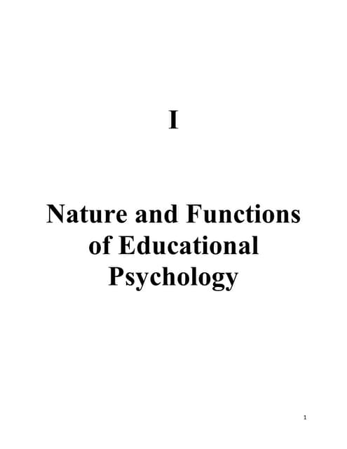 Meaning, Nature, Branches, and Types of Psychology | PPT