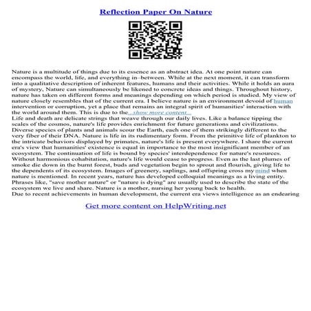 Nature Essay Examples | PDF