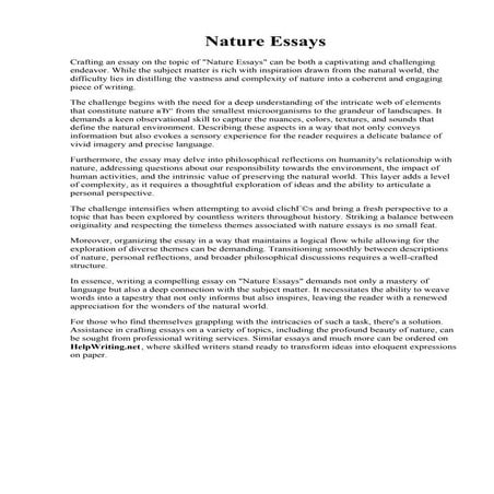Nature Essays | PDF