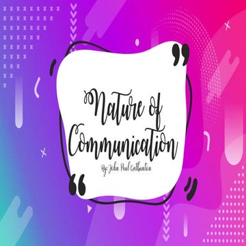 Nature of Communication | PDF