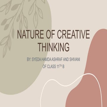 NATURE OF CREATIVE THINKING: a presentation that explains Creative ...