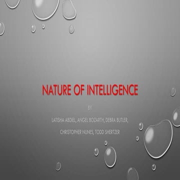 Nature of intelligence1 | PPT