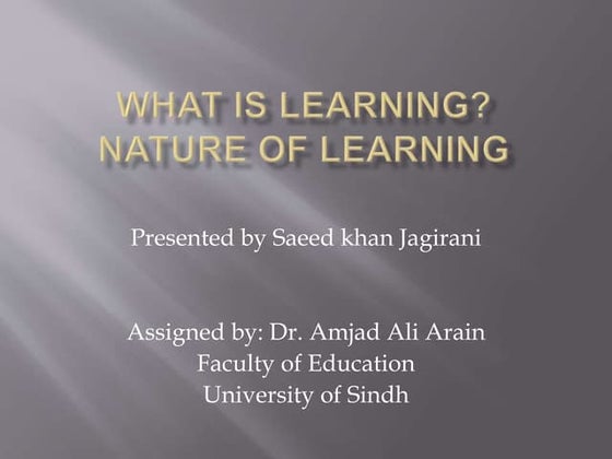 Nature of learning | PPT