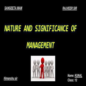 Nature of Management class 12 ppt | PPTX