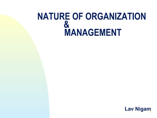 The Nature of Organization ppt | PPTX