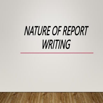 5W & 1H of report writing | PPTX