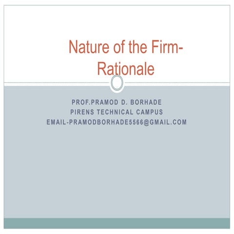 Nature of the firm rationale | PPTX