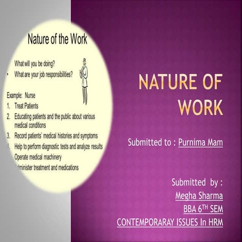 Nature of work bba | PPTX