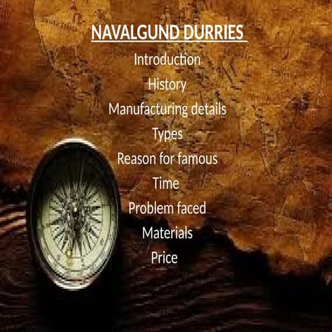 Navalgund Durries. introduction history GI tag | PPTX