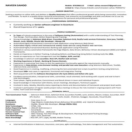 Naveen Sahoo Resume | PDF | Web Development | Internet