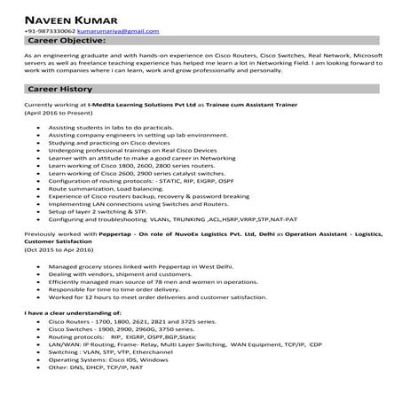 Naveen Kumar Ccna Network Engineer Pdf 