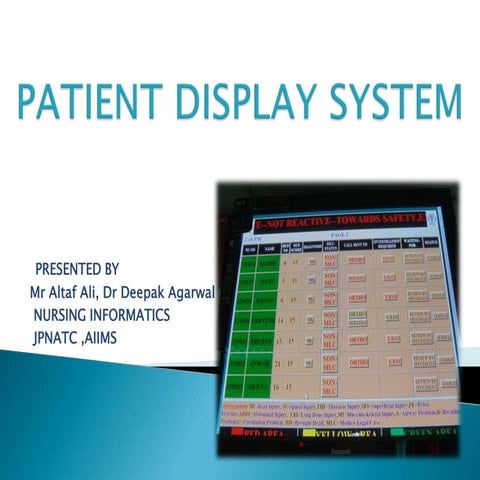PATIENT DISPLAY SYSTEM | PPTX