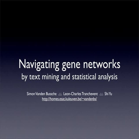 Navigating gene networks | PDF