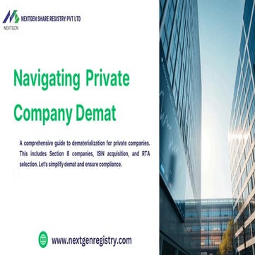 Private Companies Demat: Simplify Compliance with the Best RTA in Delhi ...
