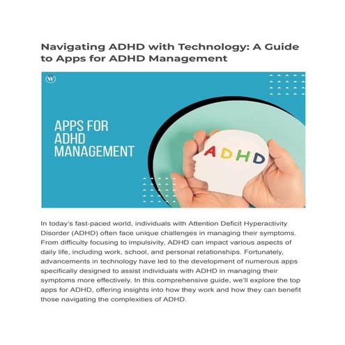 Apps for ADHD Management: Navigating ADHD with Technology | CIO Women Magazine | PDF | Brain and ...
