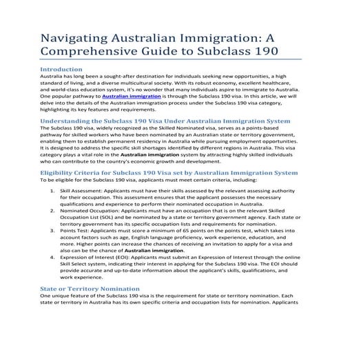 Navigating Australian Immigration A Comprehensive Guide to Subclass 190.docx