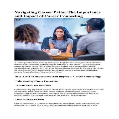 Career Counseling: The Importance and Impact of Counseling | Enterprise ...