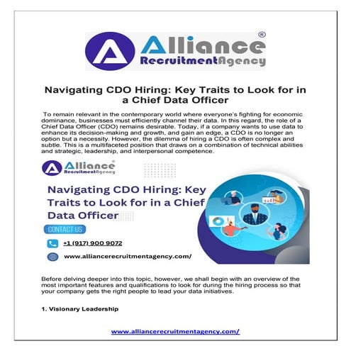 Navigating CDO Hiring Key Traits to Look for in a Chief Data Officer ...