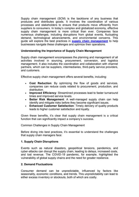 supply chain and logistics ppt management | PPT