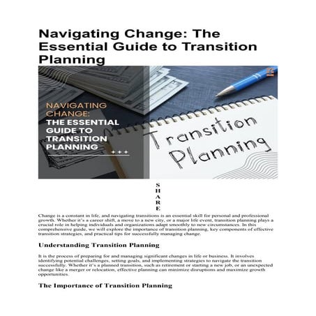 Navigating Change: The Essential Guide to Transition Planning | PDF