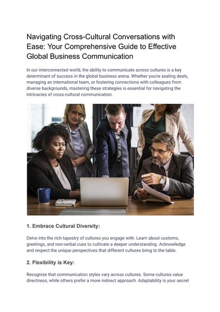 Cross-Cultural Negotiation - A Global Business Perspective | PDF