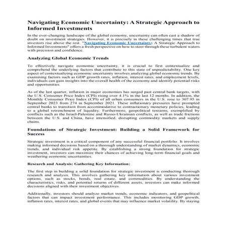 Navigating Economic Uncertainty: A Strategic Approach to Informed ...