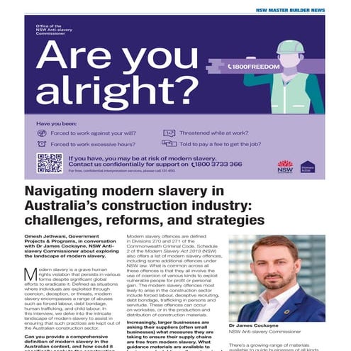 Navigating Modern Slavery in Australia’s Construction Industry | PDF