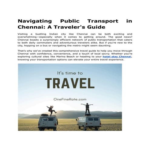 Navigating Public Transport in Chennai: A Traveler's Guide | PDF