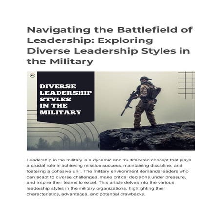 Navigating the Battlefield of Leadership_ Exploring Diverse Leadership ...
