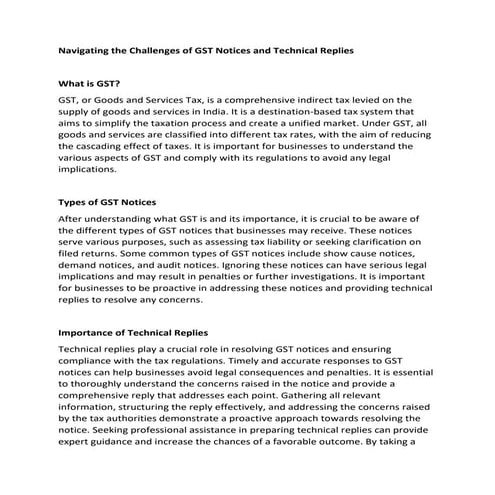 Navigating the Challenges of GST Notices and Technical Replies.pdf