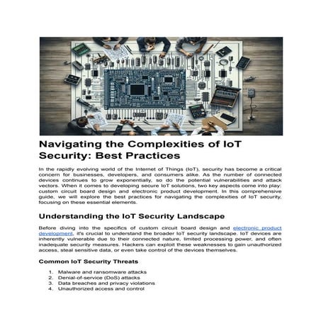 Navigating The Complexities Of Iot Security Best Practices Pdf