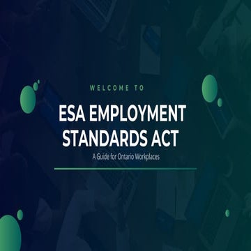 Navigating the Employment Standards Act Ontario | PPT