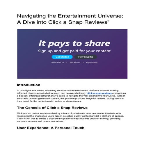 Navigating the Entertainment Universe A Dive into Click a Snap Reviews .pdf