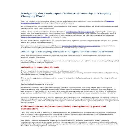 Navigating the Landscape of Industries security in a Rapidly Changing ...