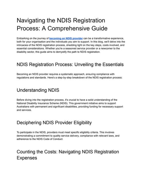 Step-by-Step Guide to NDIS Provider Application and Registration ...