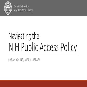 Navigating the NIH Public Access Policy | PPTX | Publishing Industry ...