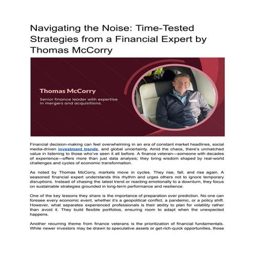 Navigating the Noise_ Time-Tested Strategies from a Financial Expert by ...