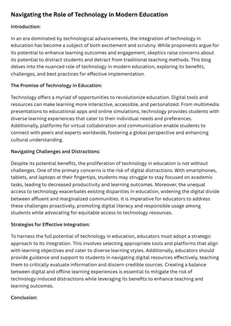 Educational Technology as a Pedagogical Field of Study | PDF