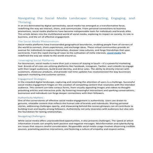 Social Media Mastery: A Comprehensive Guide to Navigating the Dynamic ...