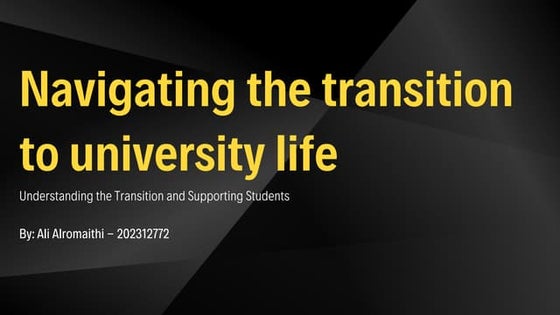"Adapting life at University" | PPT