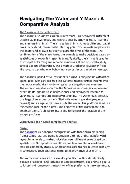 Y–Maze detailed SOP with both spontaneous and reward based alteration ...