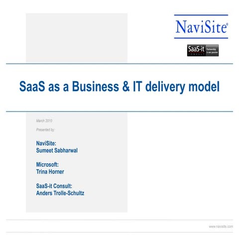 NaviSite SaaS ISV Enablement Webinar | PPT