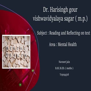 Mental health , Reading and Reflecting on text.pptx